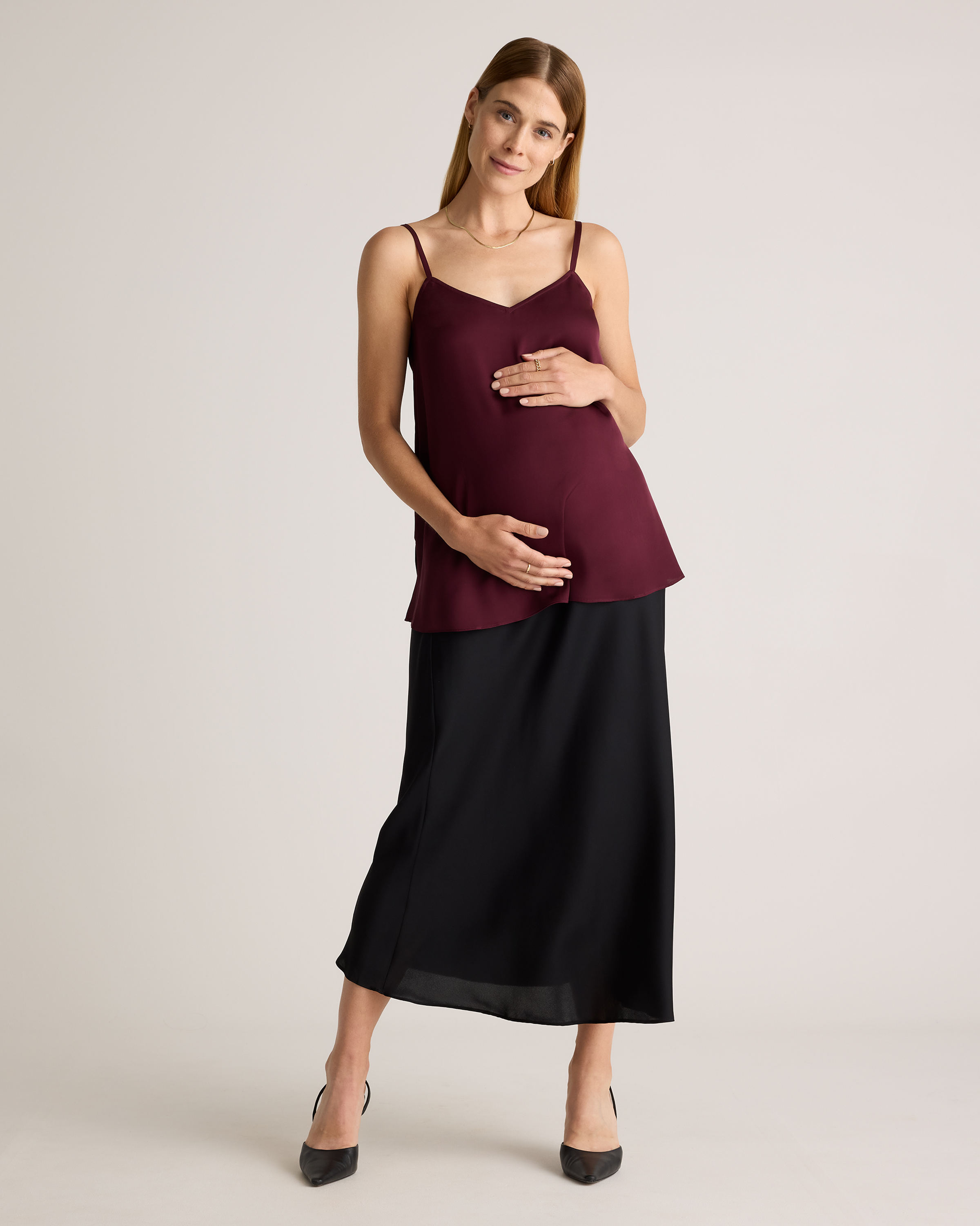 QUINCE Quince Stretch Silk V-Neck Maternity Cami